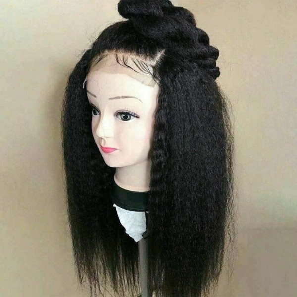 Italian Yaki 13x6 HD lace front wig 150% density Brazilian virgin human ...